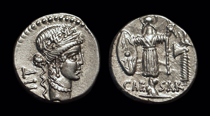 Julius Caesar, Dictator: 49-44 BC. AR Denarius (4.12g). | Roman ...