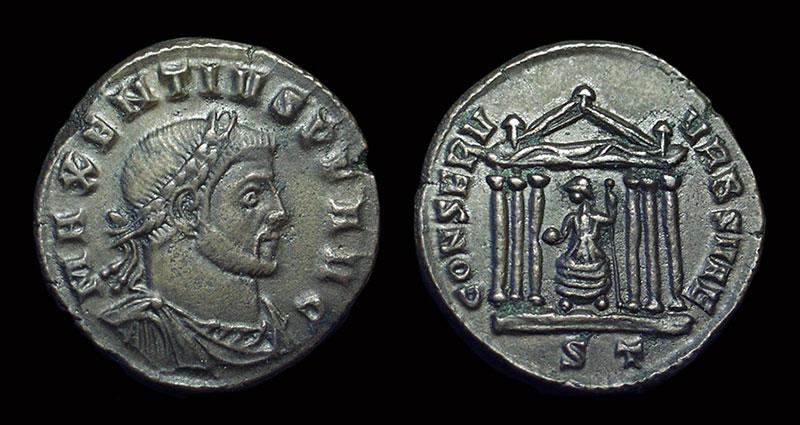 MAXENTIUS, AD 306-312. Æ Follis (6.47g). Ticinum mint. | Roman Imperial ...