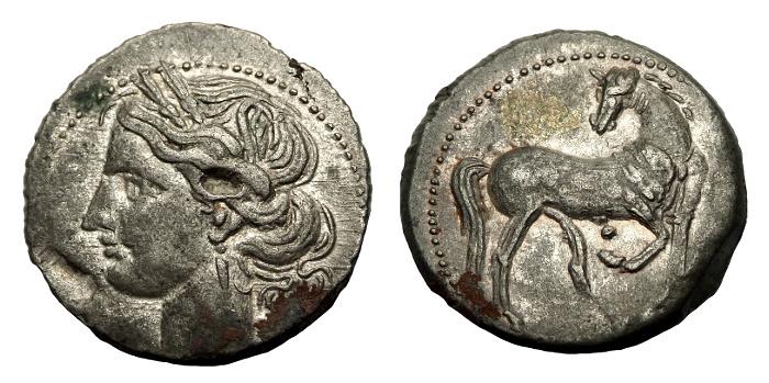 North African Carthage Bi Tridrachm. Second Punic War | Greek Coins