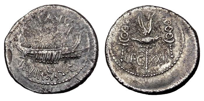 Mark Antony Ar Denarius. RARE LEGION | Roman Imperial Coins