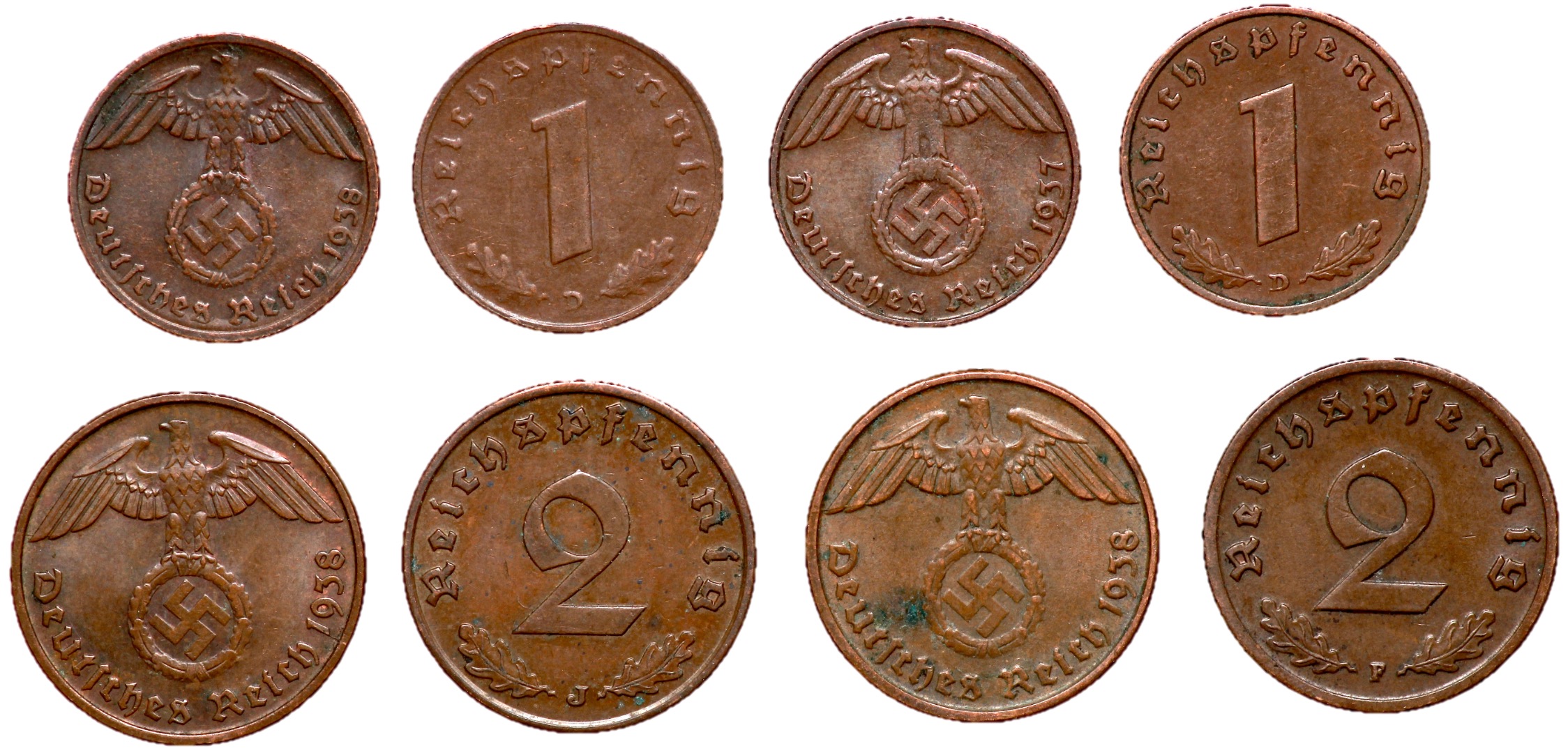 Nazi Germany, Lot of two Coins with Swastika | Lots & Collections