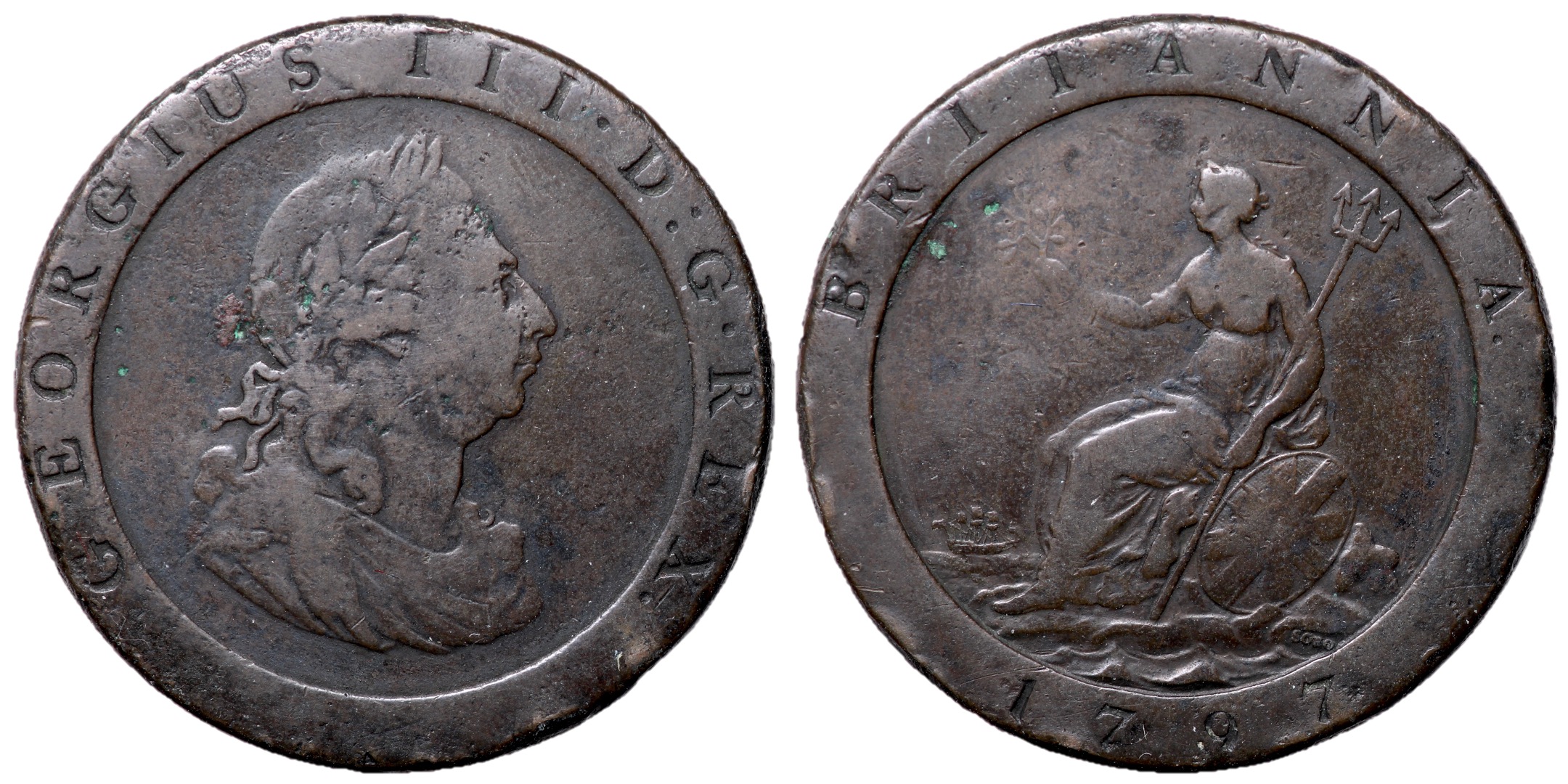 Great Britain, George III, 1797 Cartwheel Penny, 36mm | European Coins