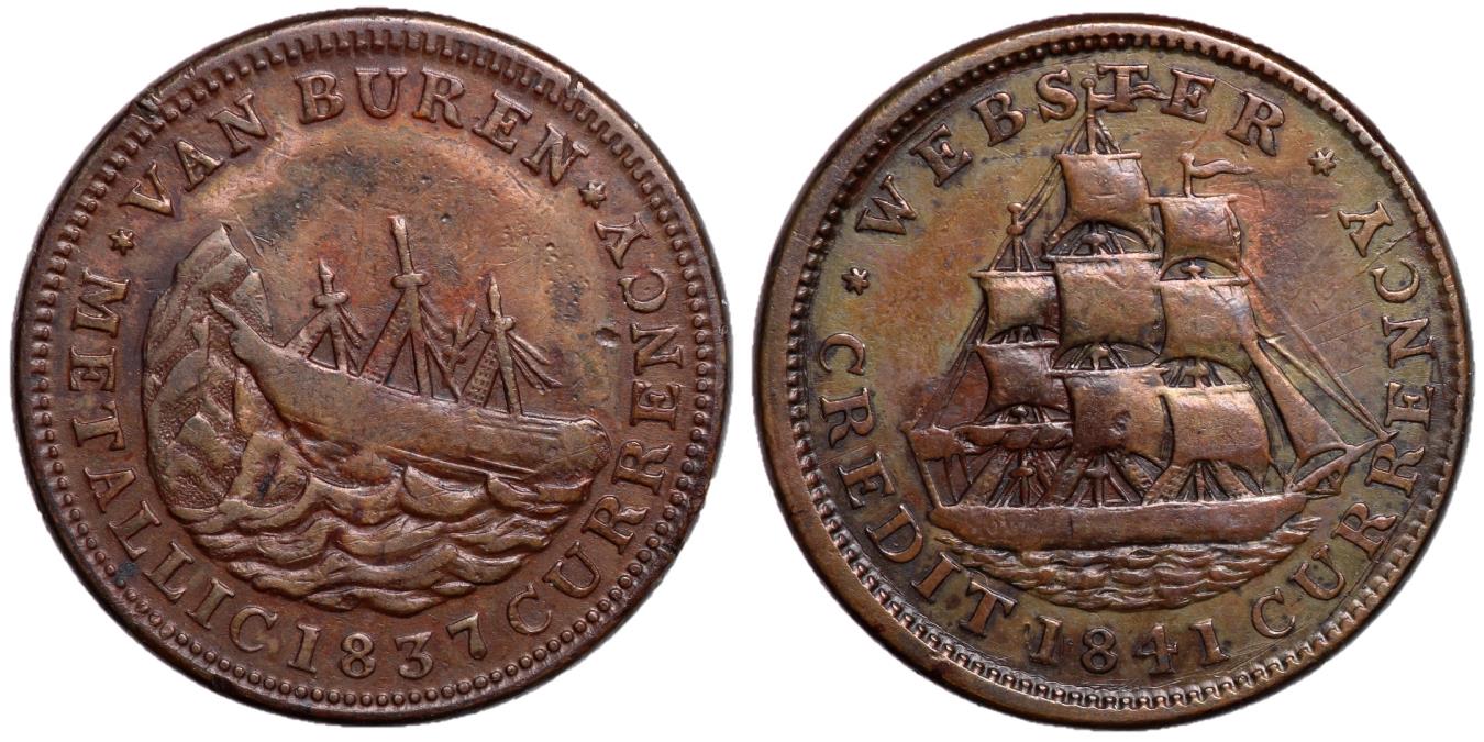 United States Hard Times Token, 1841, HT 22, Low 64 | Tokens & Medals