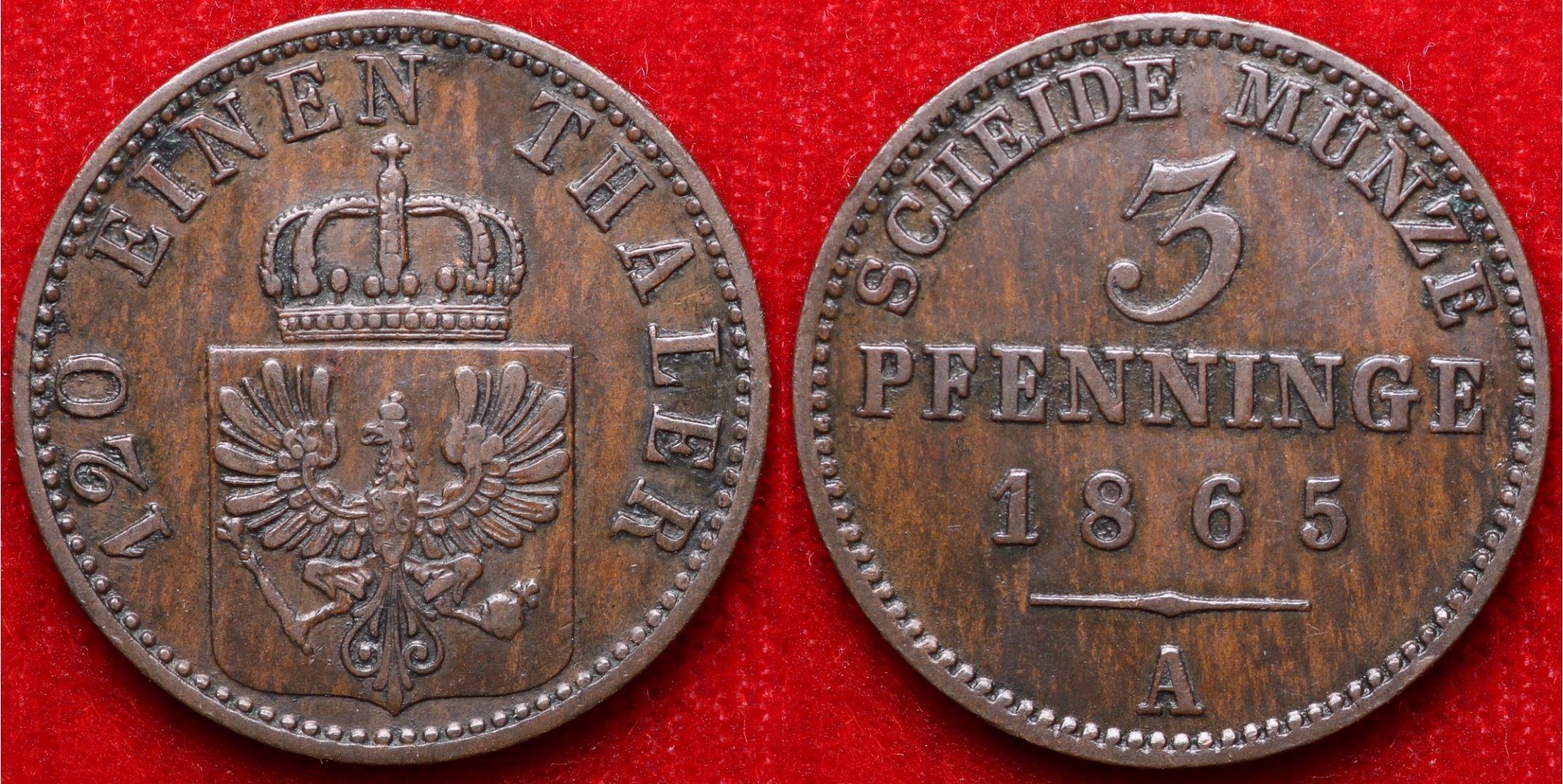 German States, Prussia, 1856 A 3 Pfennig | European Coins