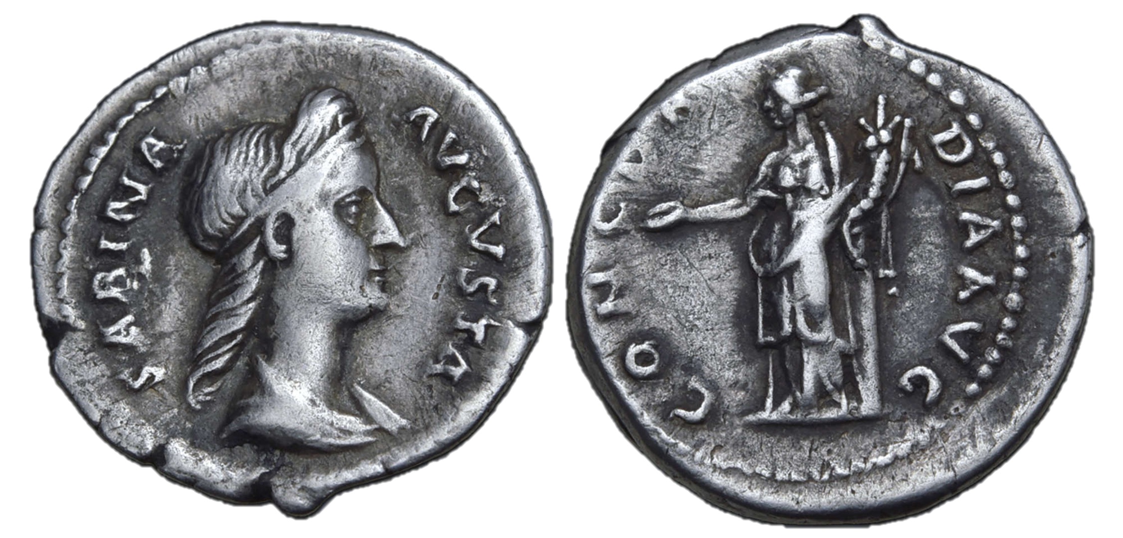 Sabina, 136 AD Silver Denarius with Concordia | Roman Imperial Coins
