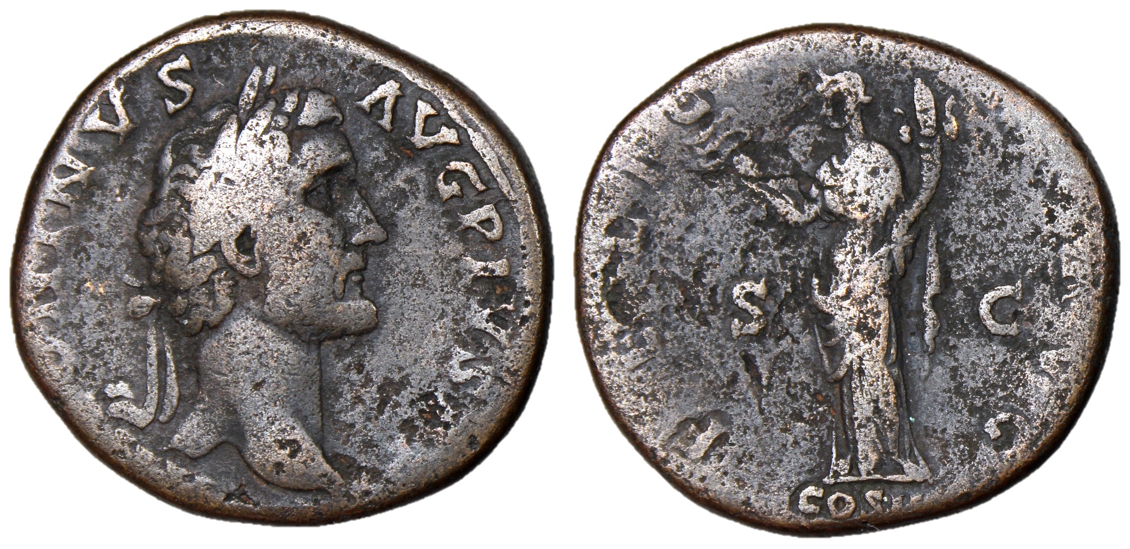 Antoninus Pius, 138 - 161 AD, Sestertius with Felicitas | Roman ...