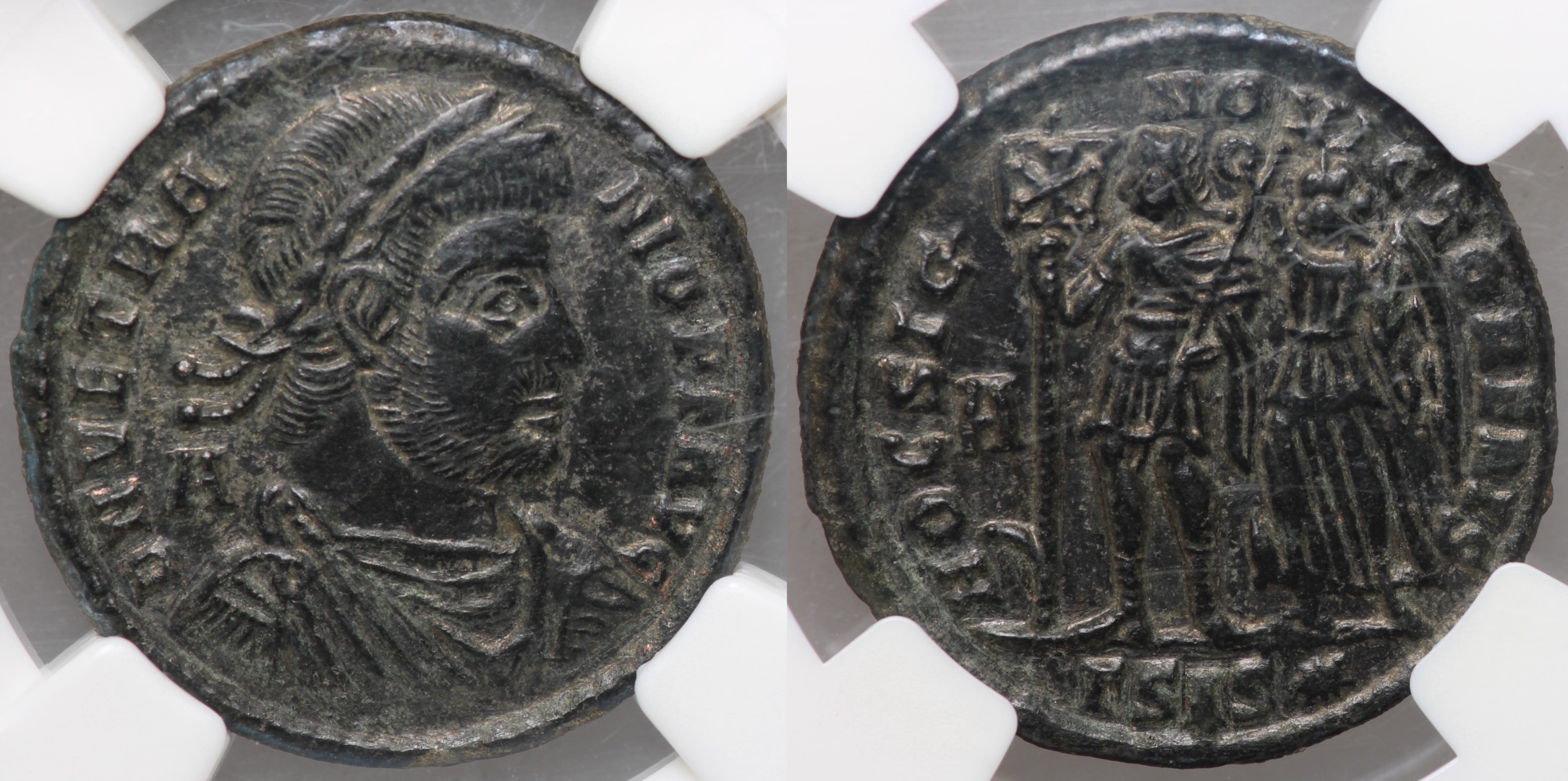 Vetranio, 350 AD, Centenionalis of Siscia, NGC XF | Roman Imperial Coins