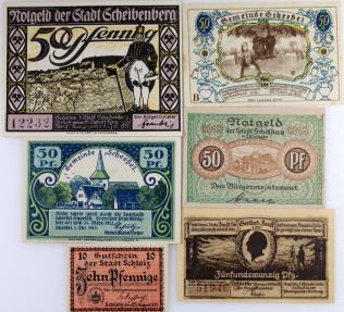 Germany, Lot of 6 Notgeld Notes, 1918 - 1921 | World Paper Money