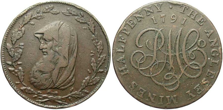 Anglesey, Halfpenny Token 1791, D&H391 | Tokens & Medals