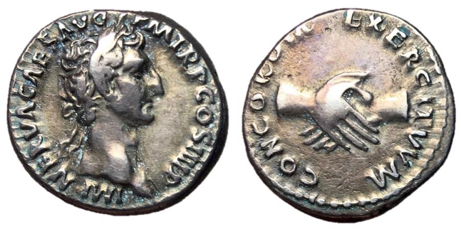 Nerva, 96 - 98 AD, Silver Denarius, Clasped Hands | Roman Imperial Coins