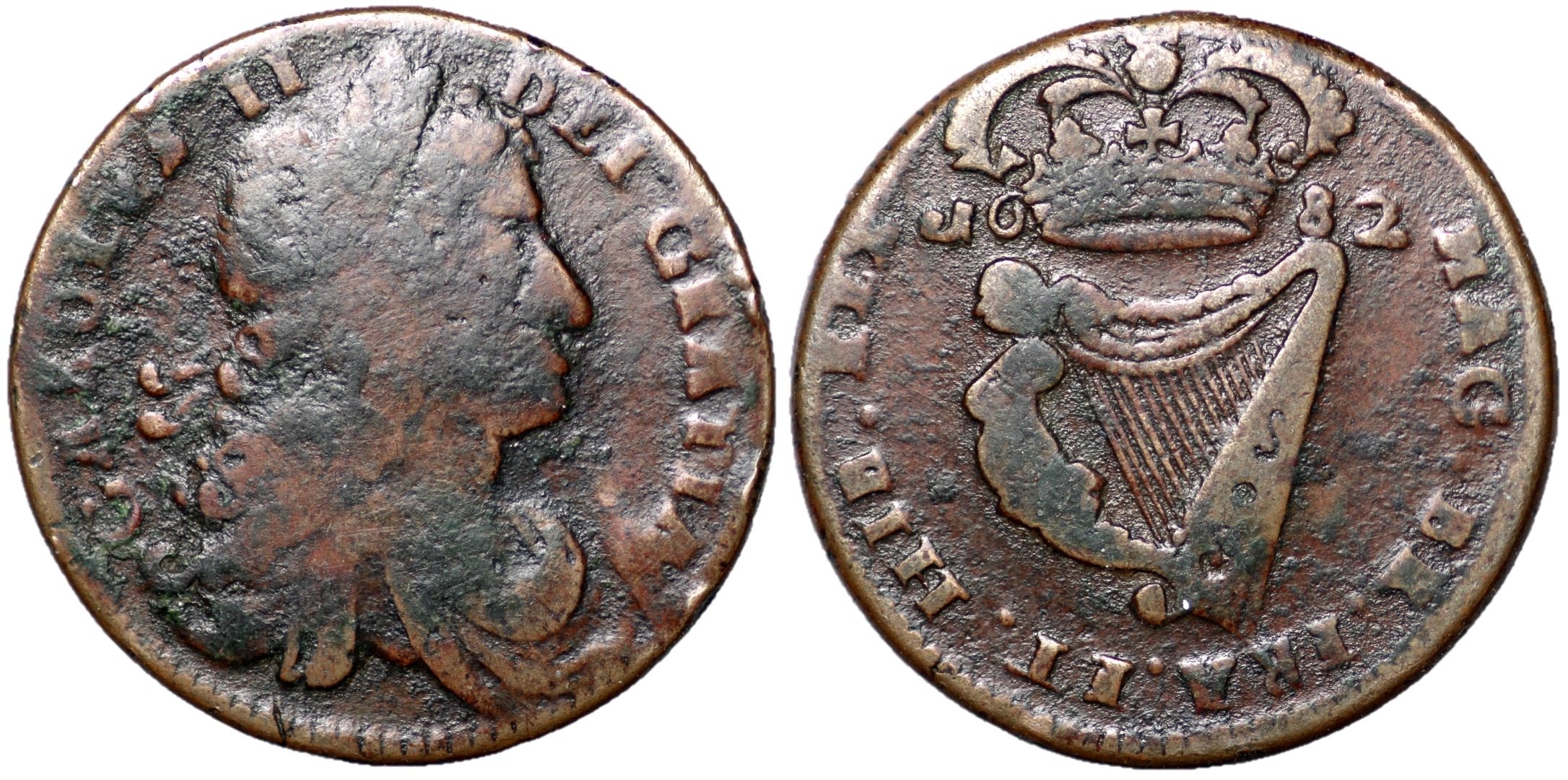 Ireland, British, Charles II, 1682 Halfpenny | European Coins