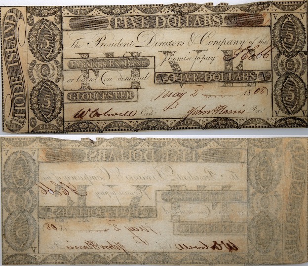 Rhode Island, Gloucester, 1808 $5 Note | US Paper Money