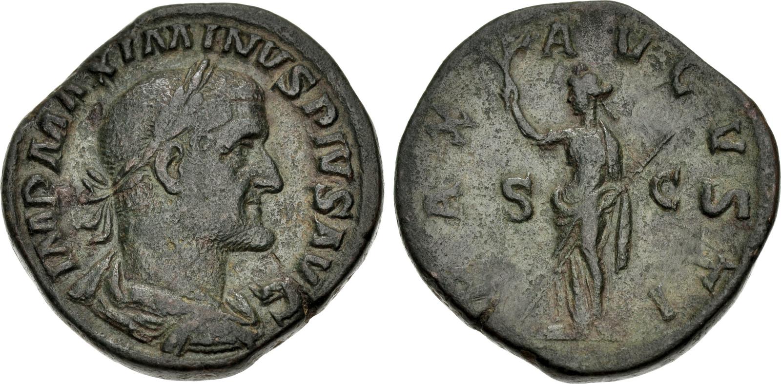 Maximinus I, 235 - 238 AD, Sestertius with Pax | Roman Imperial Coins