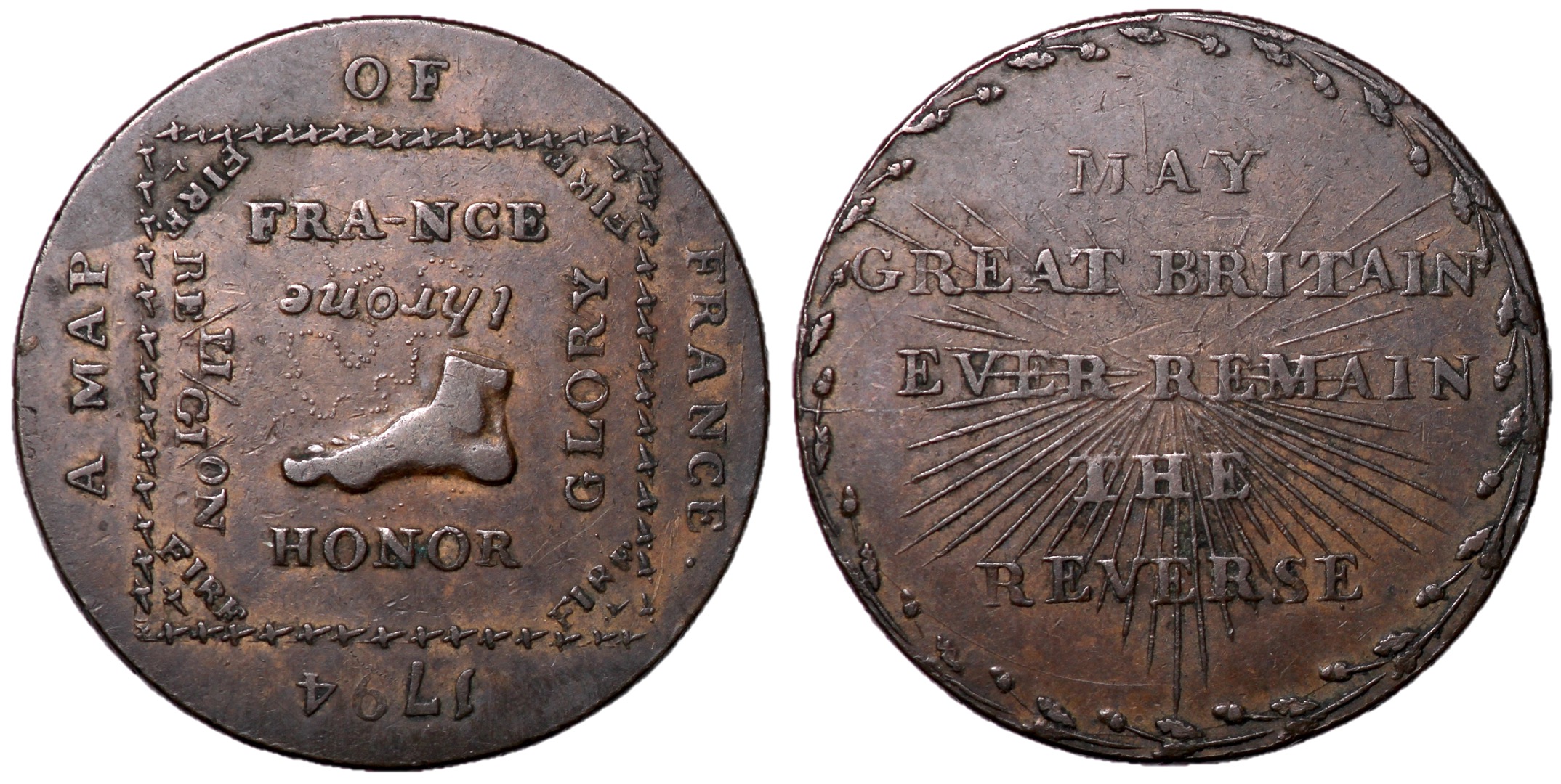 Great Britain, Middlesex, Political & Social Series, 1793, Halfpenny, D ...