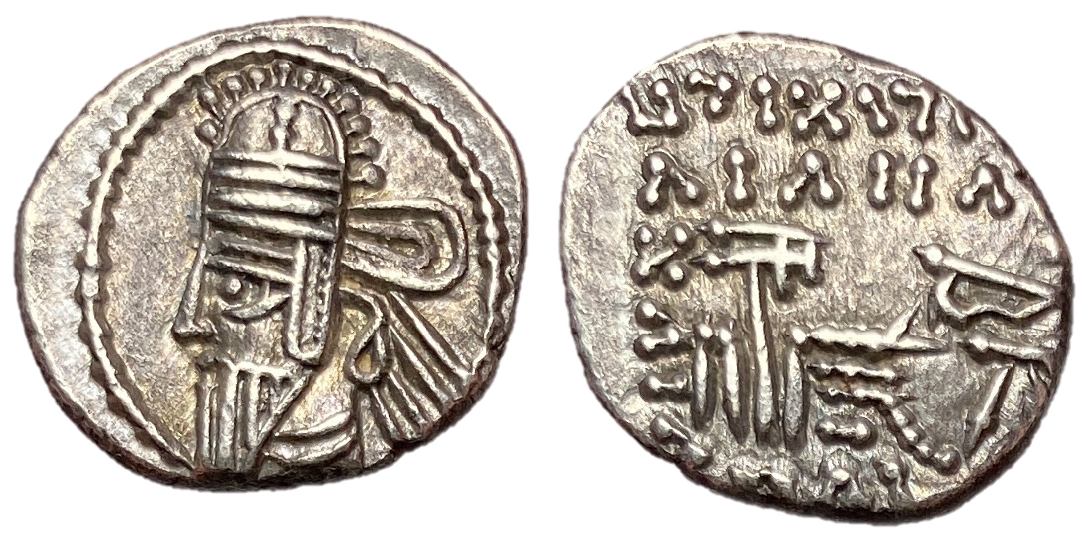 Kings of Parthia, Vologases VI, 208 - 228 AD, Silver Drachm, Ecbatana Mint