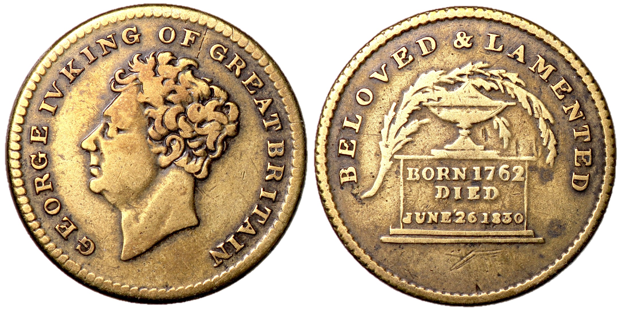 Great Britain, George IV, 1830 Death Token | European Coins