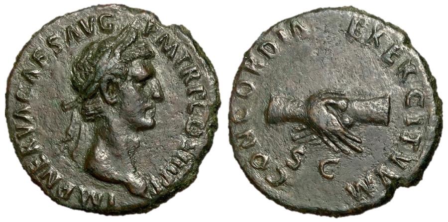 Nerva, 96 - 98 AD, As with Clasped Hands | Roman Imperial Coins