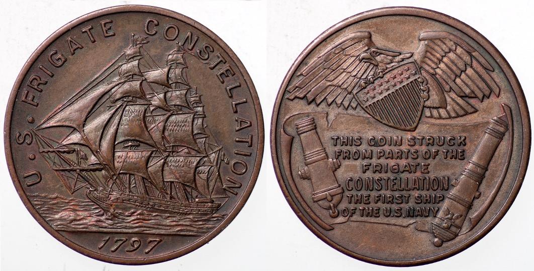 United States, USS Constellation Medal, Made with Parts of Ship