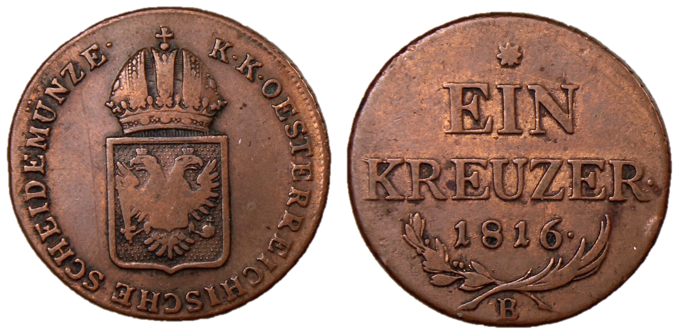 Austrian Empire, Franz I, 1816 1 Kreuzer | European Coins