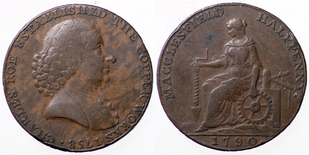 Great Britain, Cheshire, Macclesfield, 1790 Halfpenny Conder Token, D&H 20