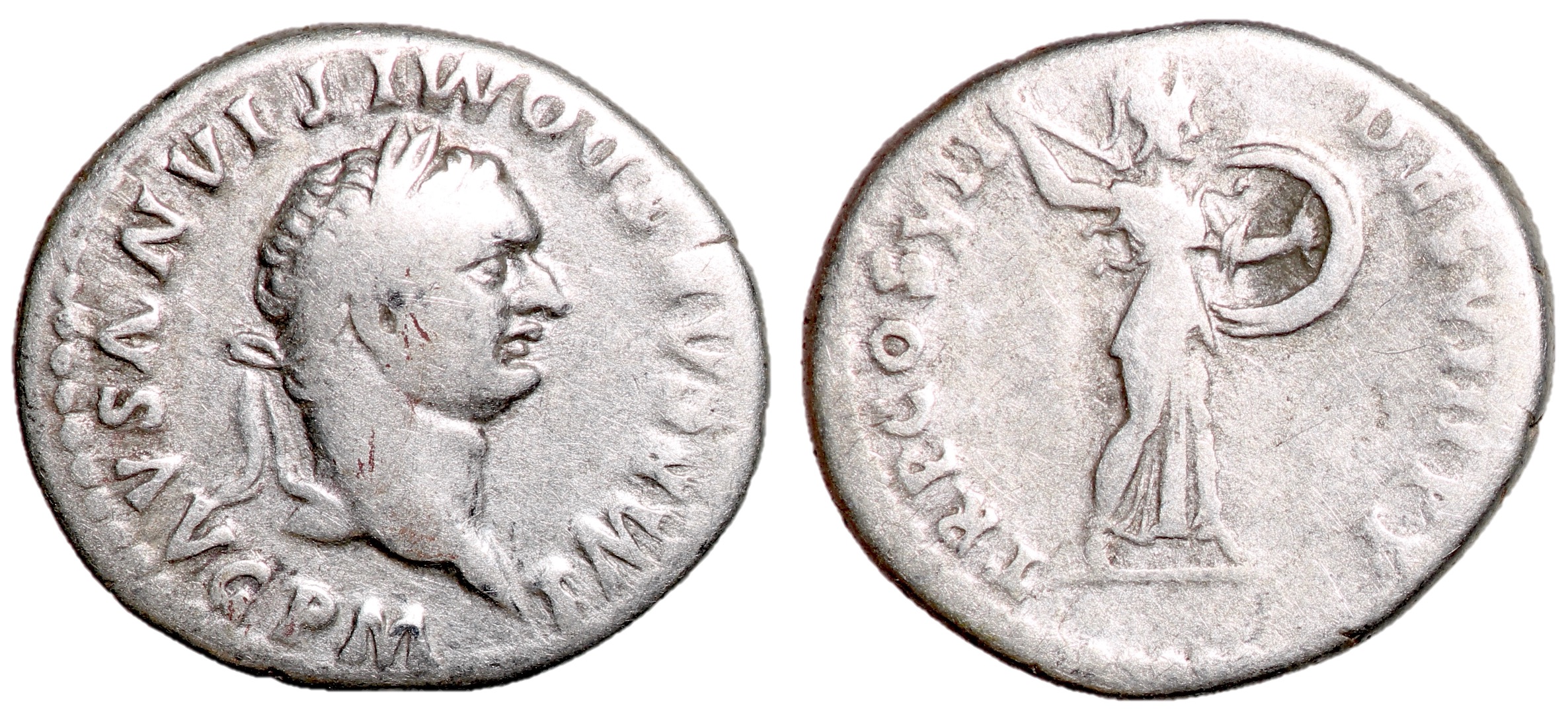 Domitian, 81 - 96 AD, Silver Denarius with Minerva | Roman Imperial Coins