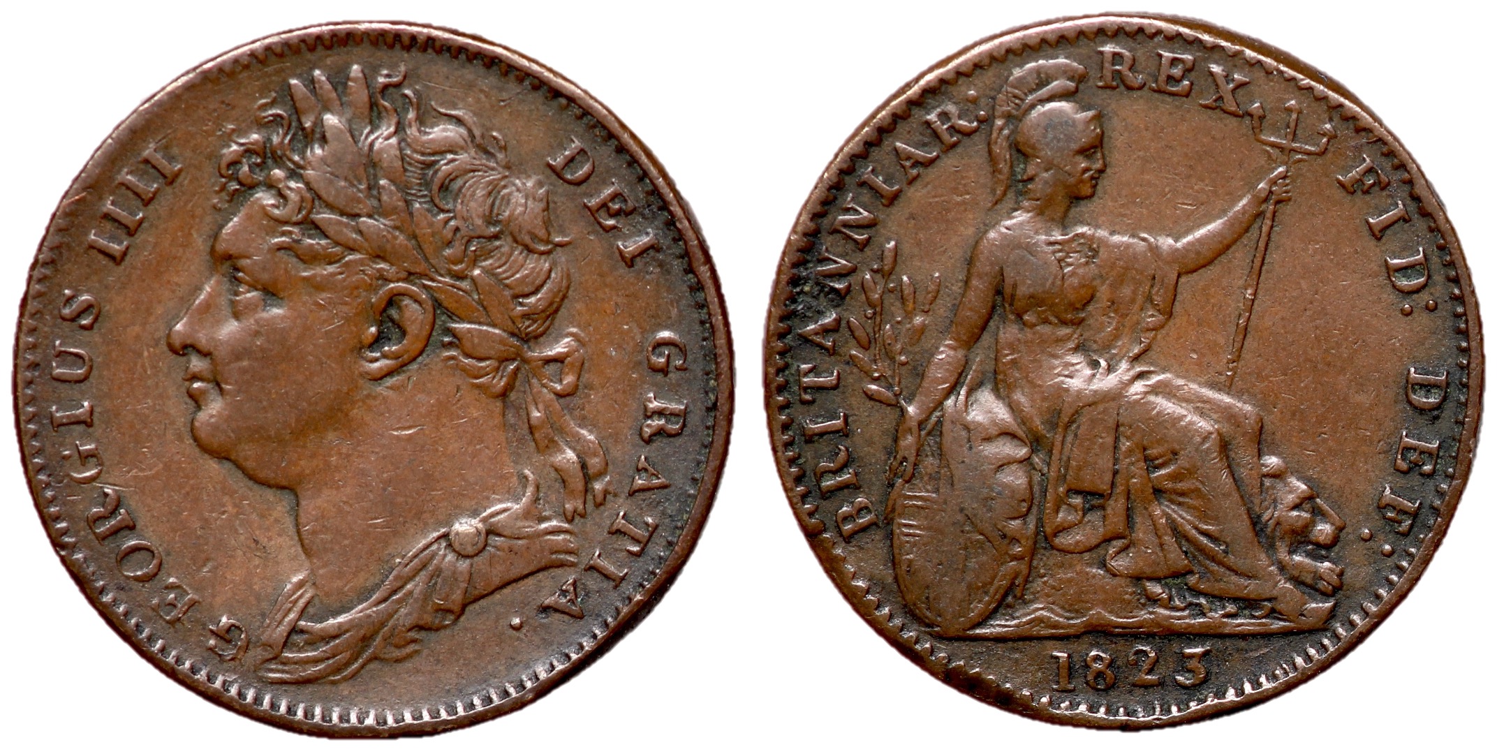 Great Britain, George IIII, 1823 Farthing | European Coins