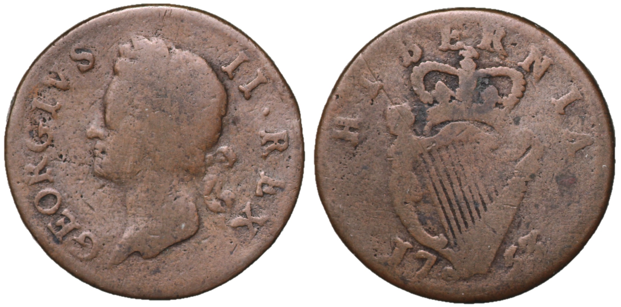 Ireland, British, George II, 1753 Halfpenny | European Coins