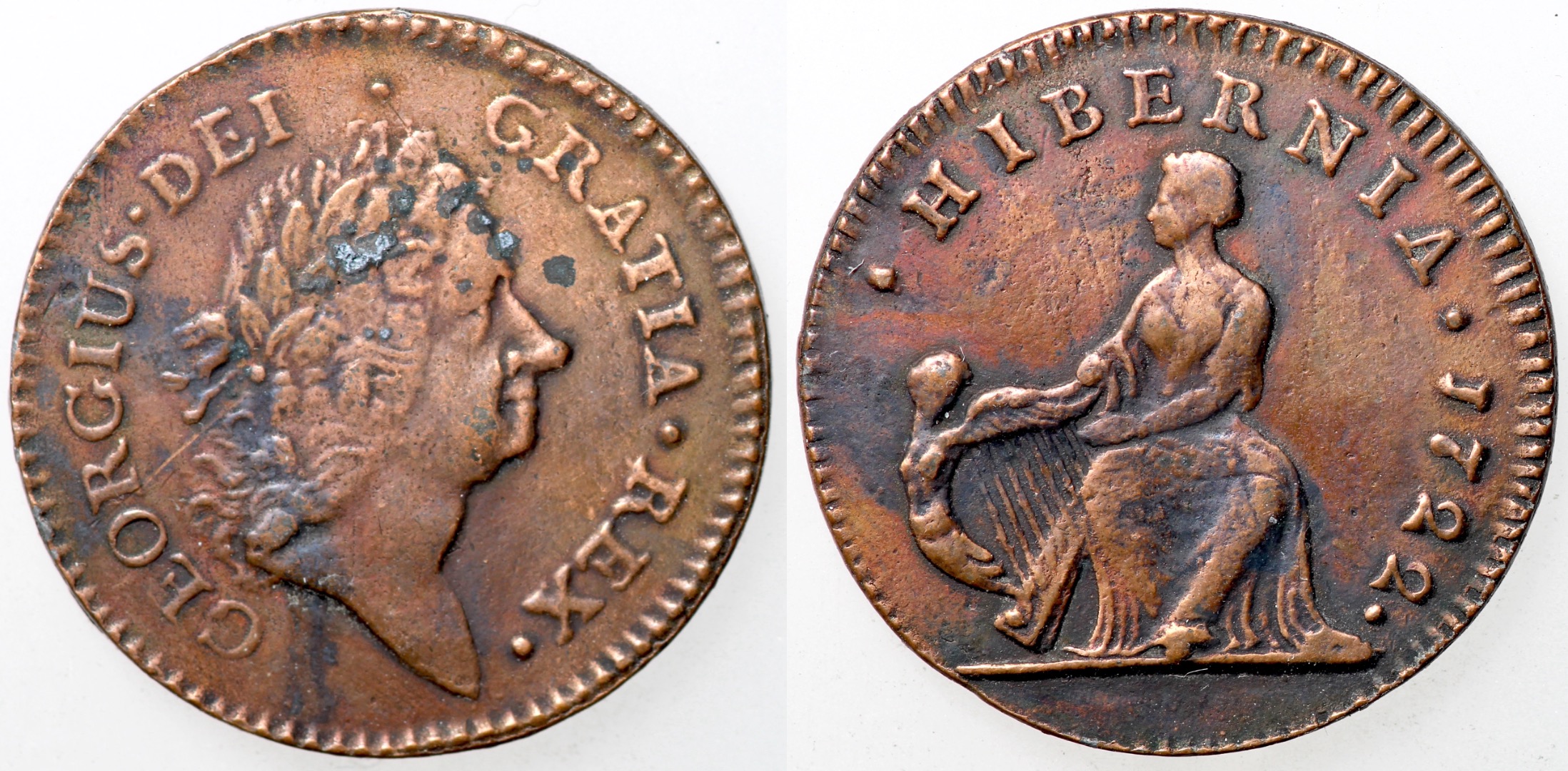 Ireland, British, Woods Halfpenny, 1722 | European Coins