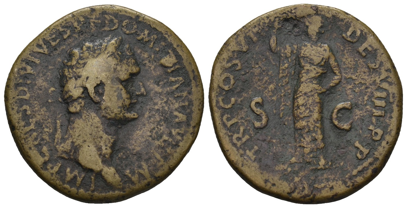 Domitian, 81 - 96 AD, Sestertius with Minerva | Roman Imperial Coins