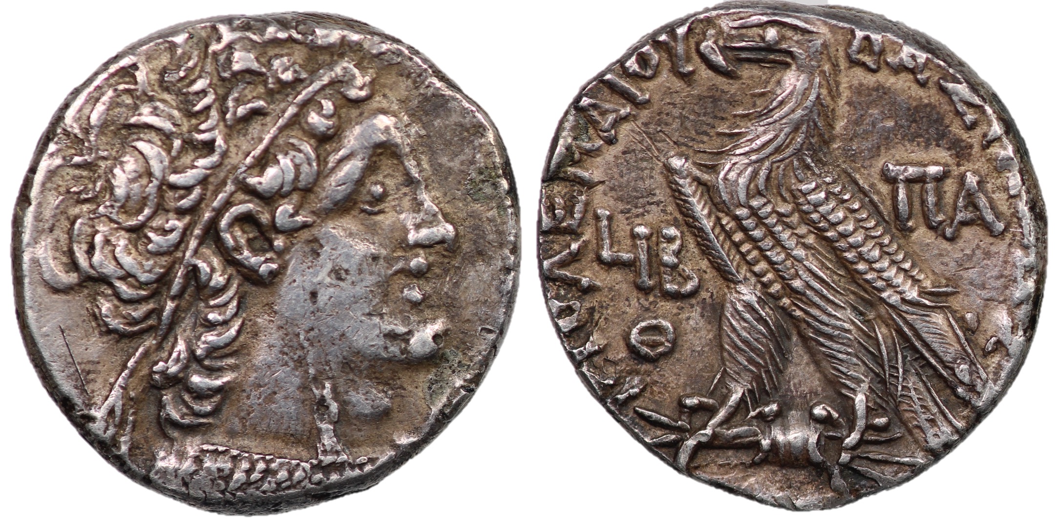 Ptolemaic Kings, Cleopatra IV & Ptolemy XI, 107 - 101 BC, Silver ...