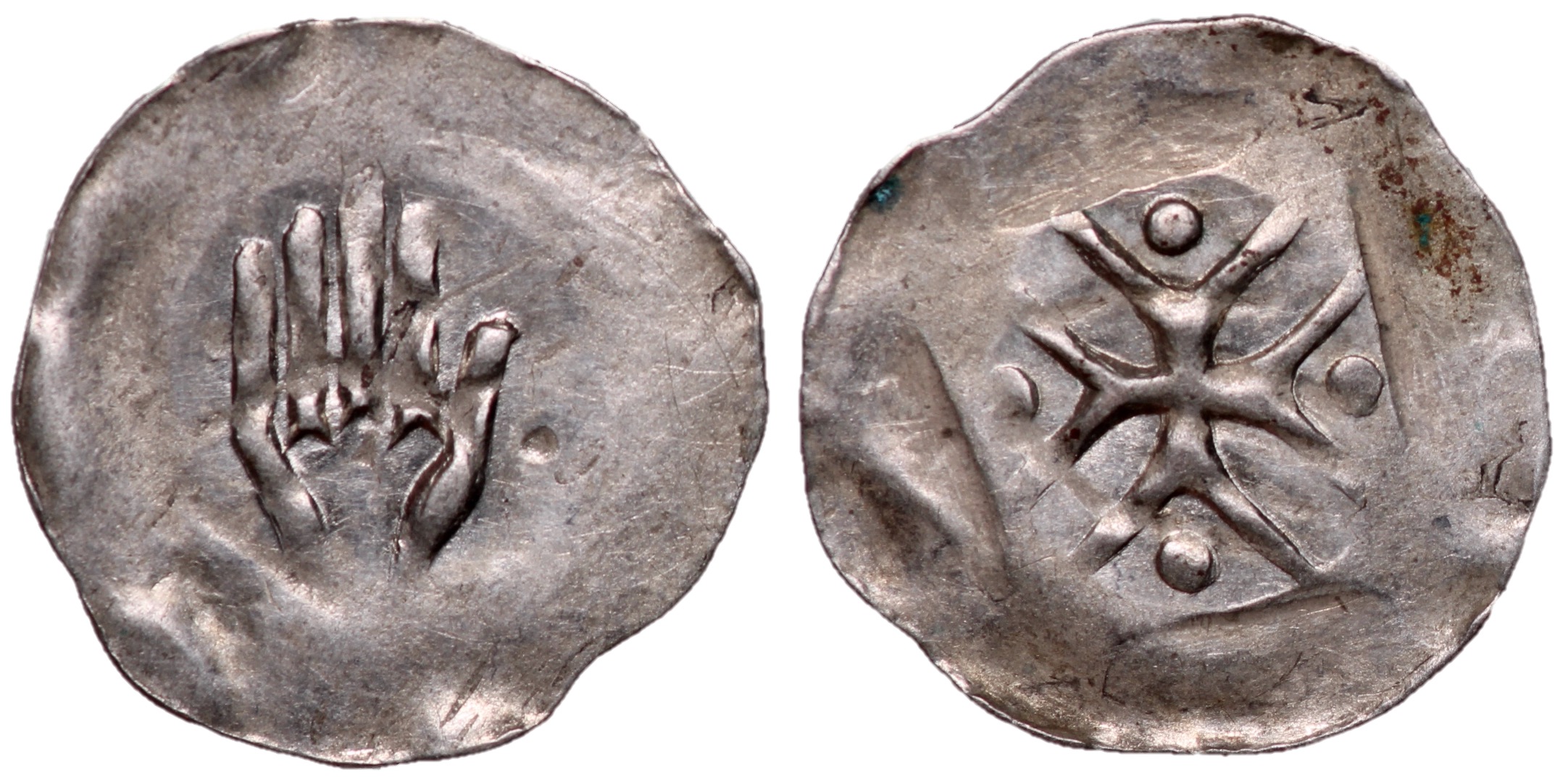 Germany, Hall, 14th Century Silver 'Hand Heller', Nearly UNC | Medieval ...