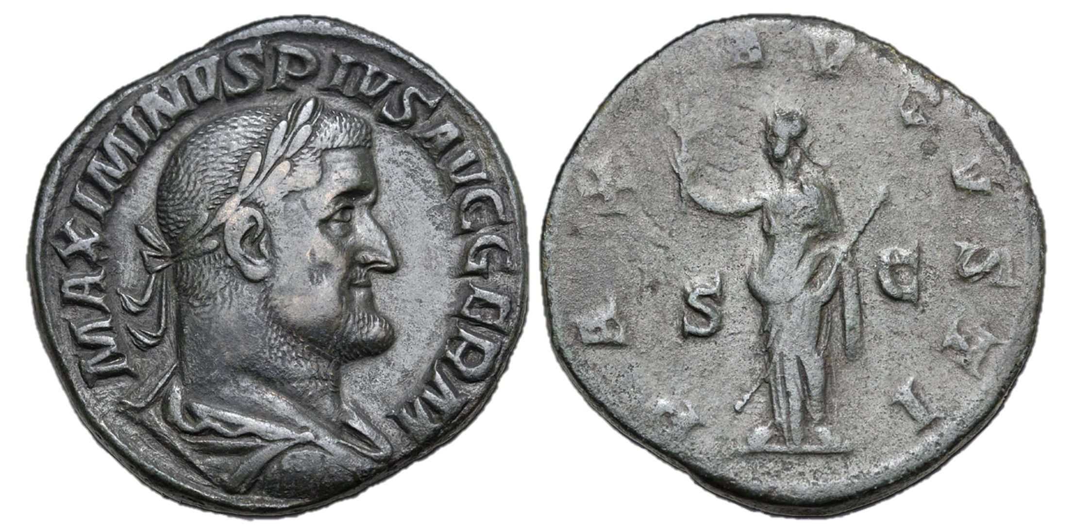 Maximinus I, Thrax, 235 - 238 AD. Sestertius with Pax | Roman Imperial ...