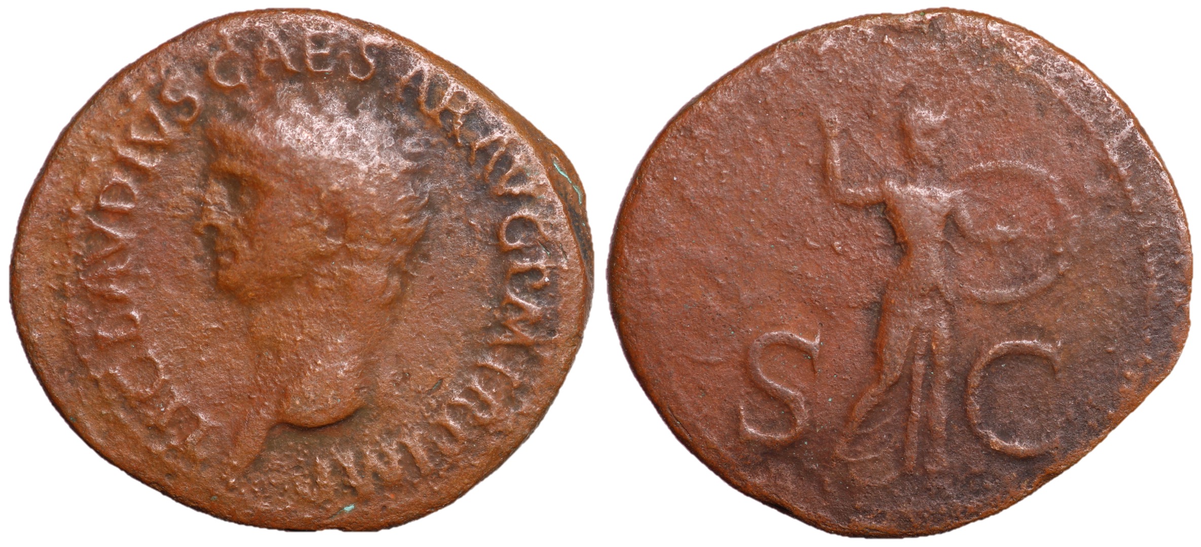 Claudius I, 41 - 54 AD, AE As with Minerva | Roman Imperial Coins