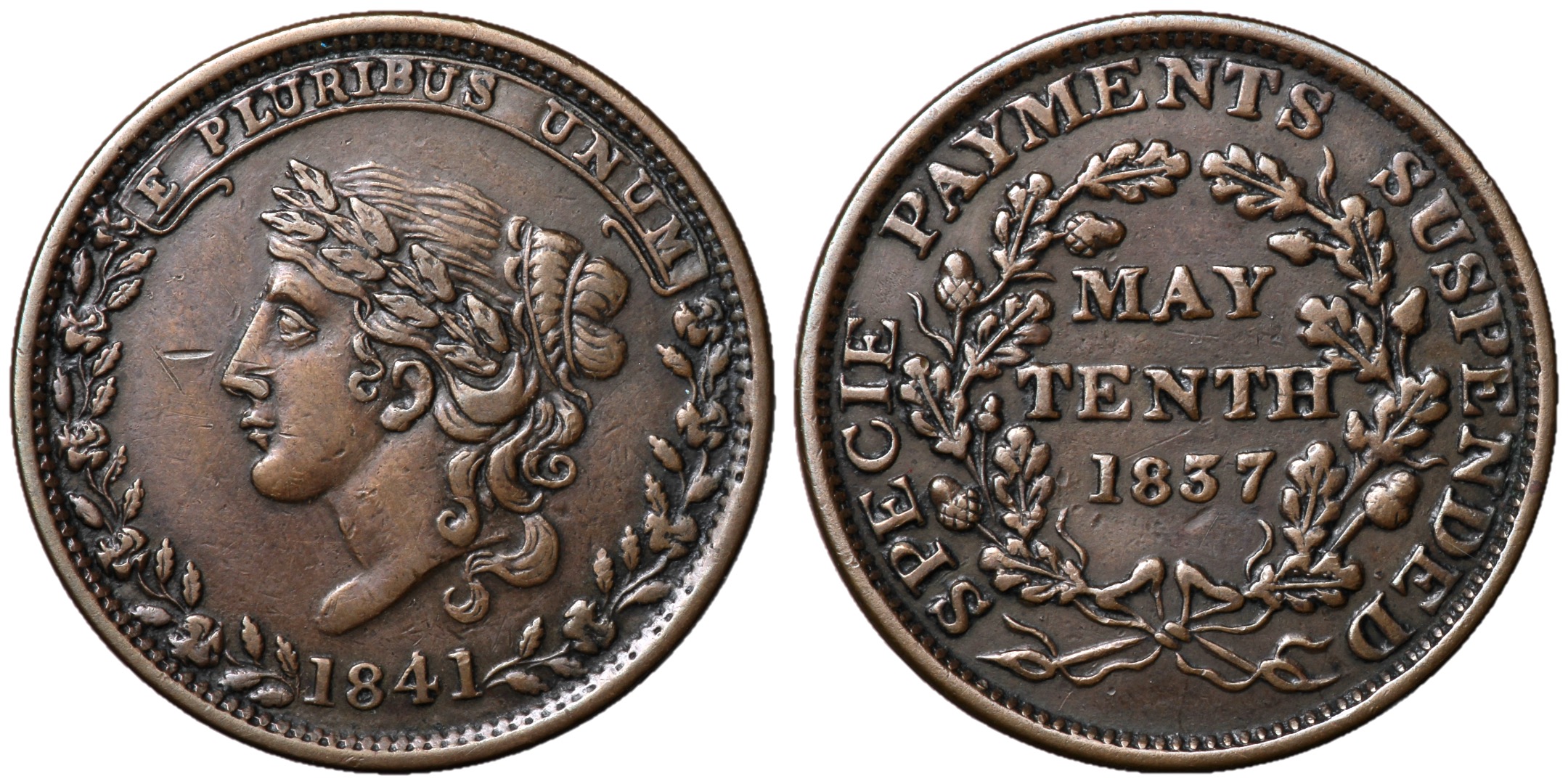 United States, Hard Times Token, 1841, HT 68, Low 67 | Tokens & Medals