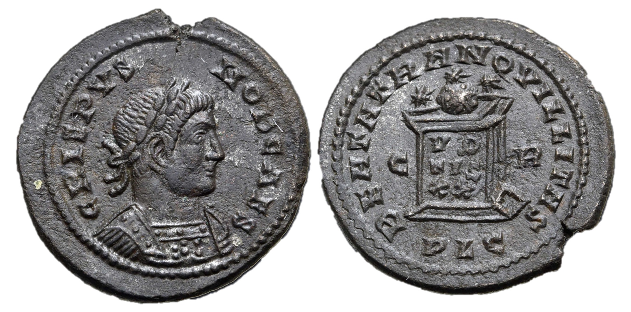 Crispus, 316 - 326 AD, Follis of Lugdunum | Roman Imperial Coins