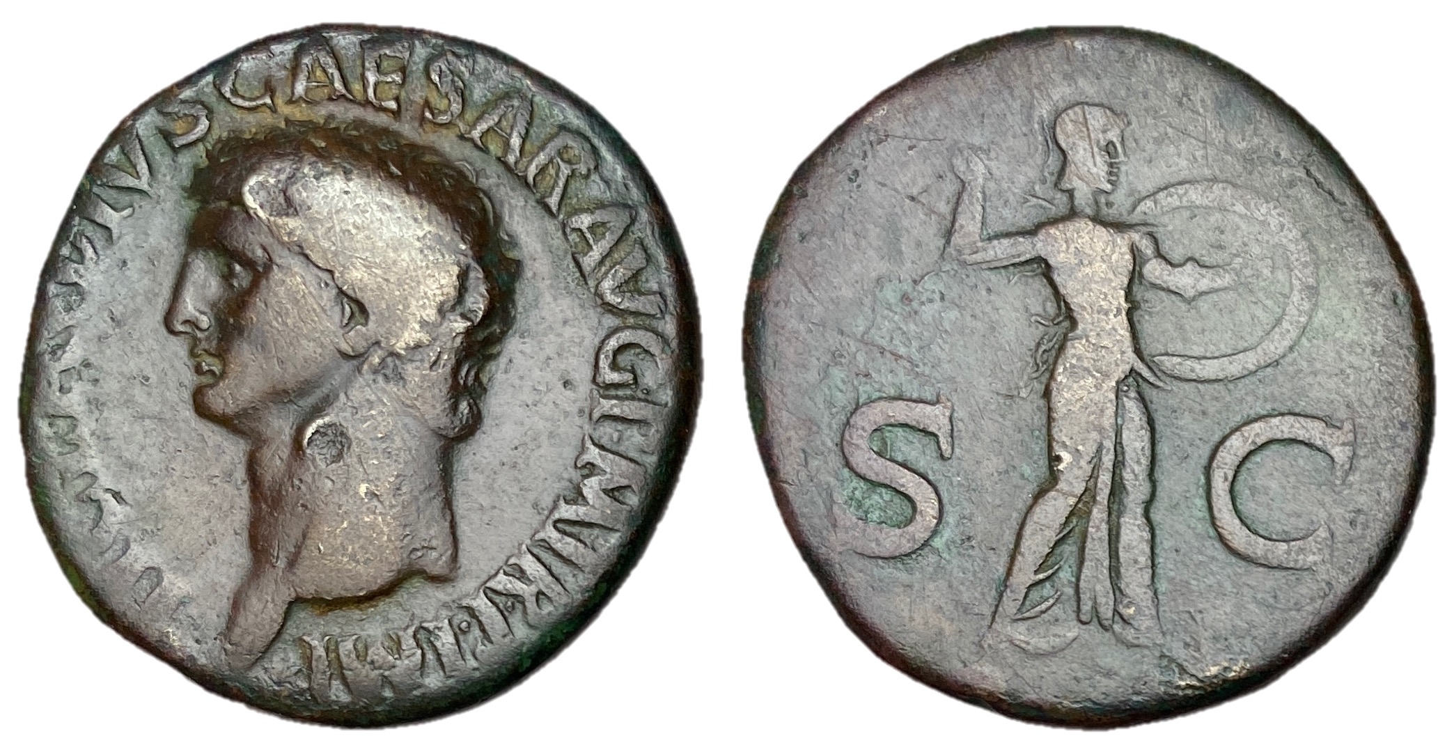 Claudius I, 41 - 54 AD, AE As, Minerva | Roman Imperial Coins