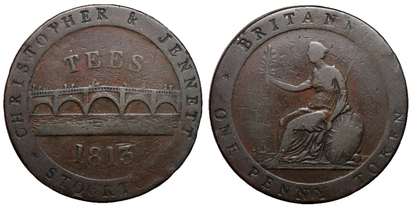 Great Britain, 1813 Tees Penny Token, 34mm | European Coins