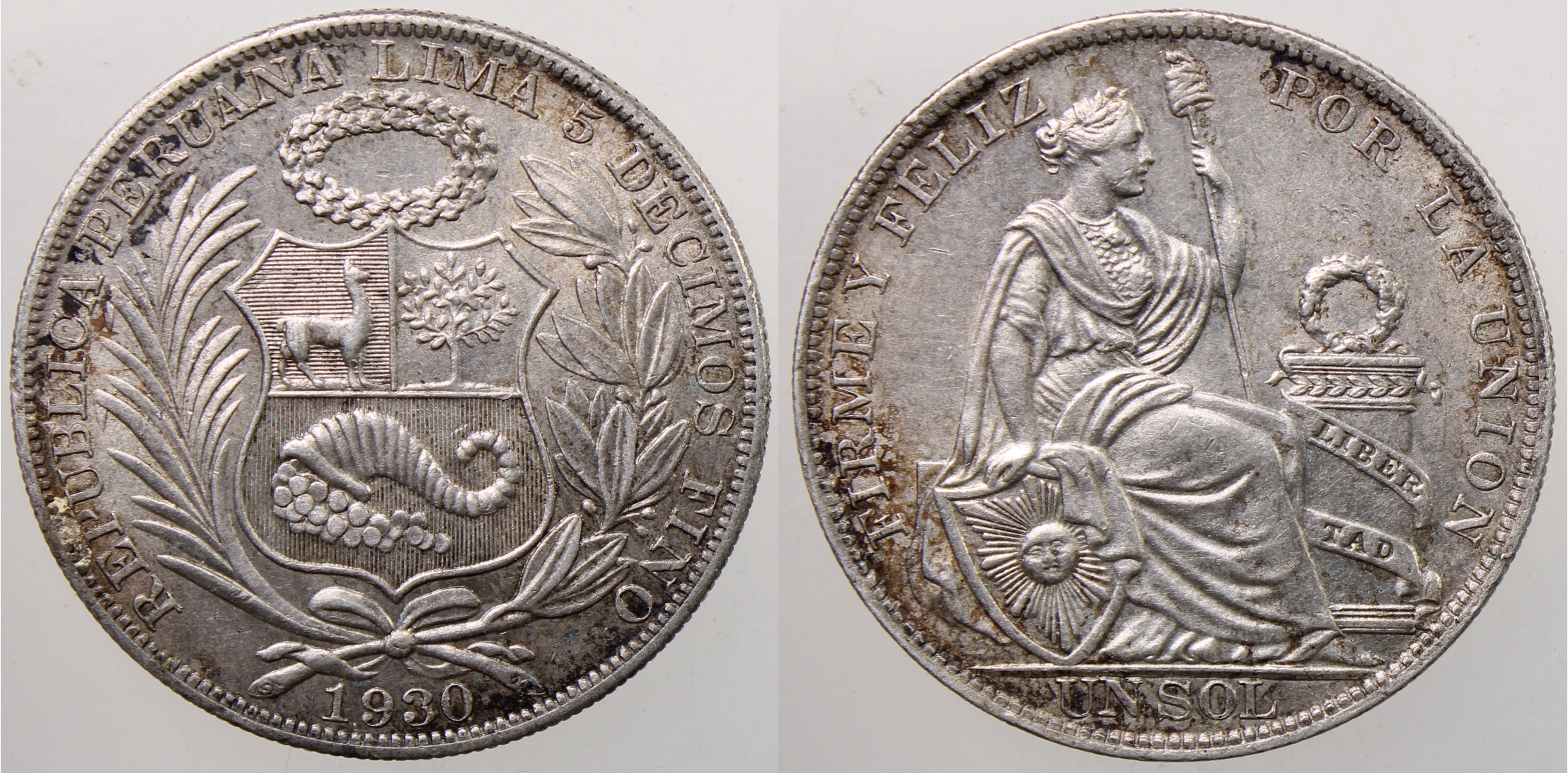 Peru, 1930 Silver Sol | South American Coins
