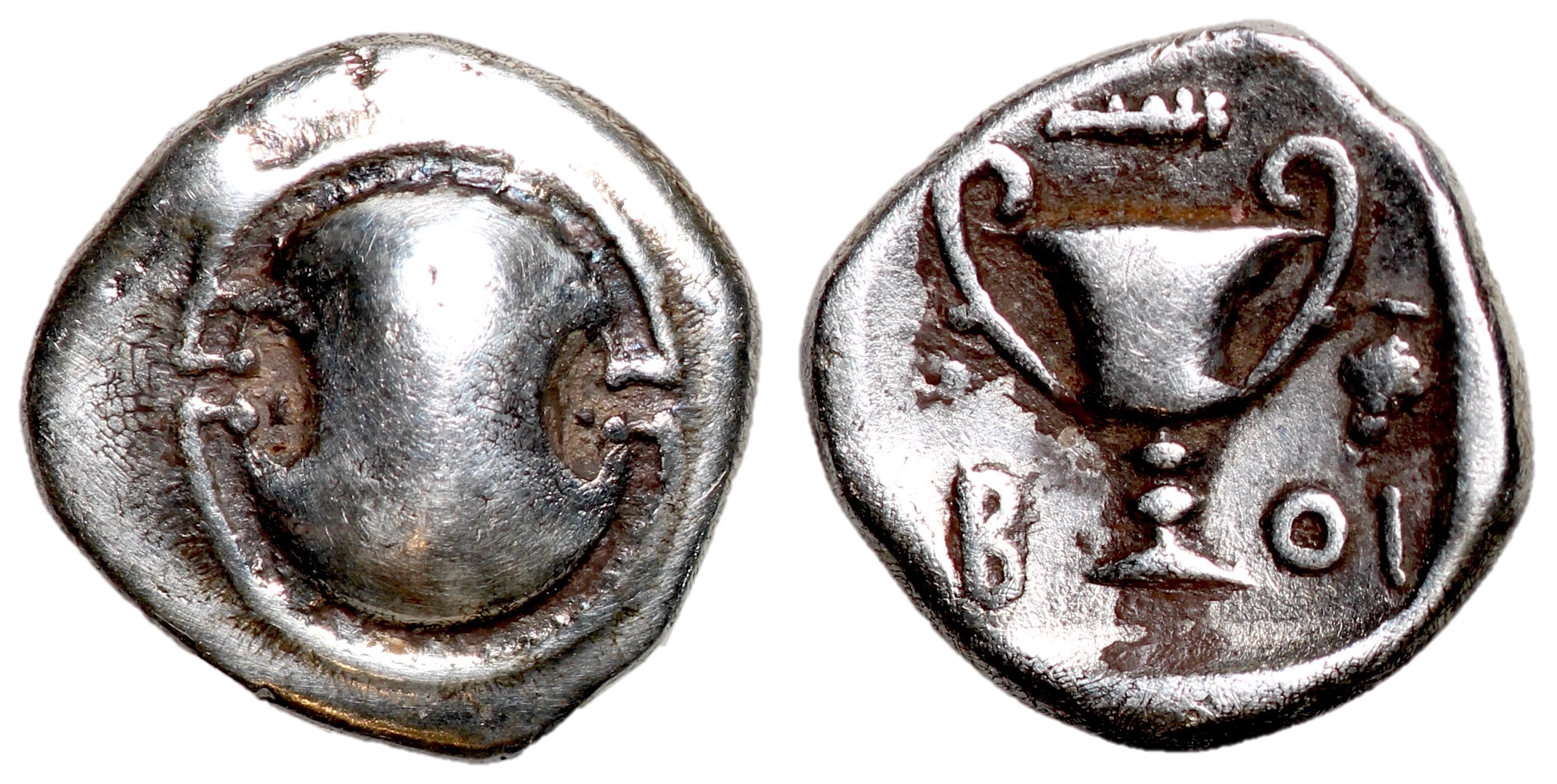 Boeotia, Thebes, 425 - 375 BC, Silver Hemidrachm | Greek Coins