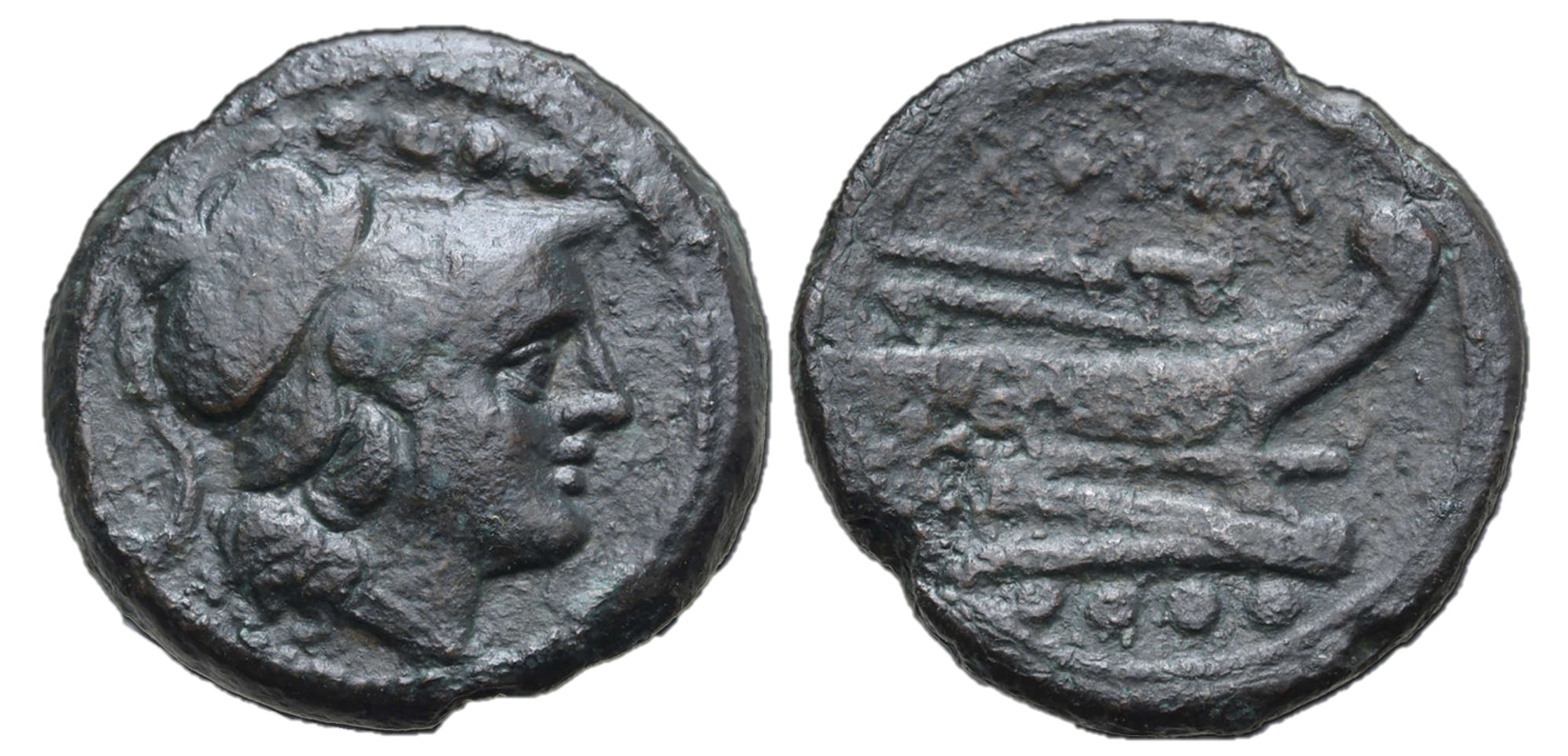 Roman Republic, Anonymous, after 211 BC, AE Triens | Roman Republican Coins