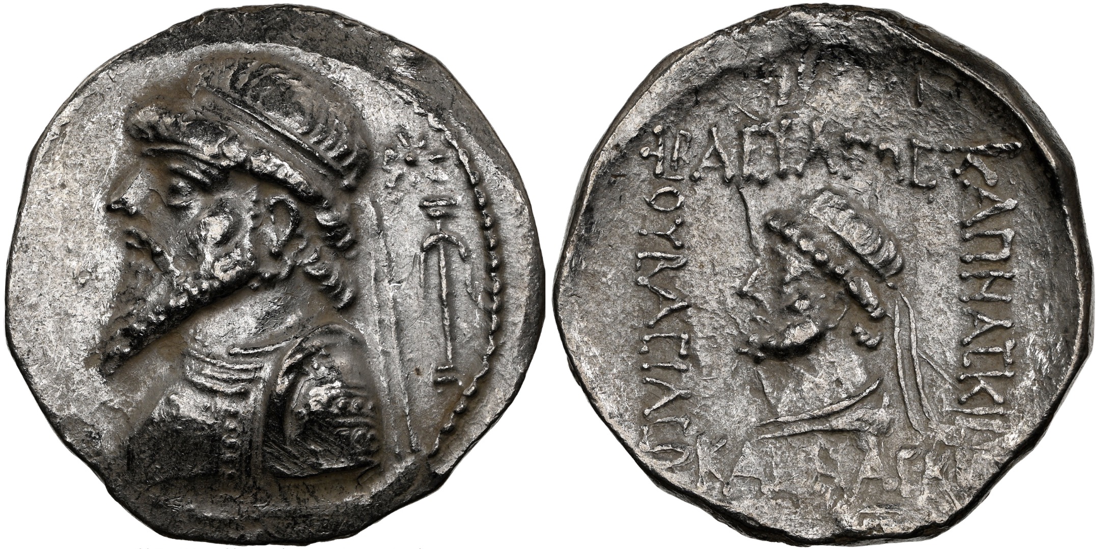 Elymais, Kamnaskires V, 54 - 32 BC, Silver Tetradrachm, NGC Ch VF