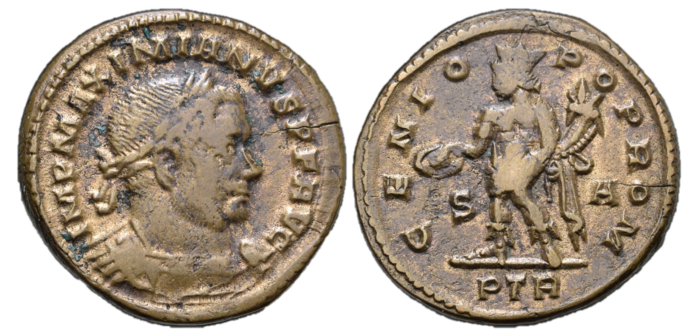 Galerius, 305 - 311 AD, Follis of Treveri with Genius | Roman Imperial ...