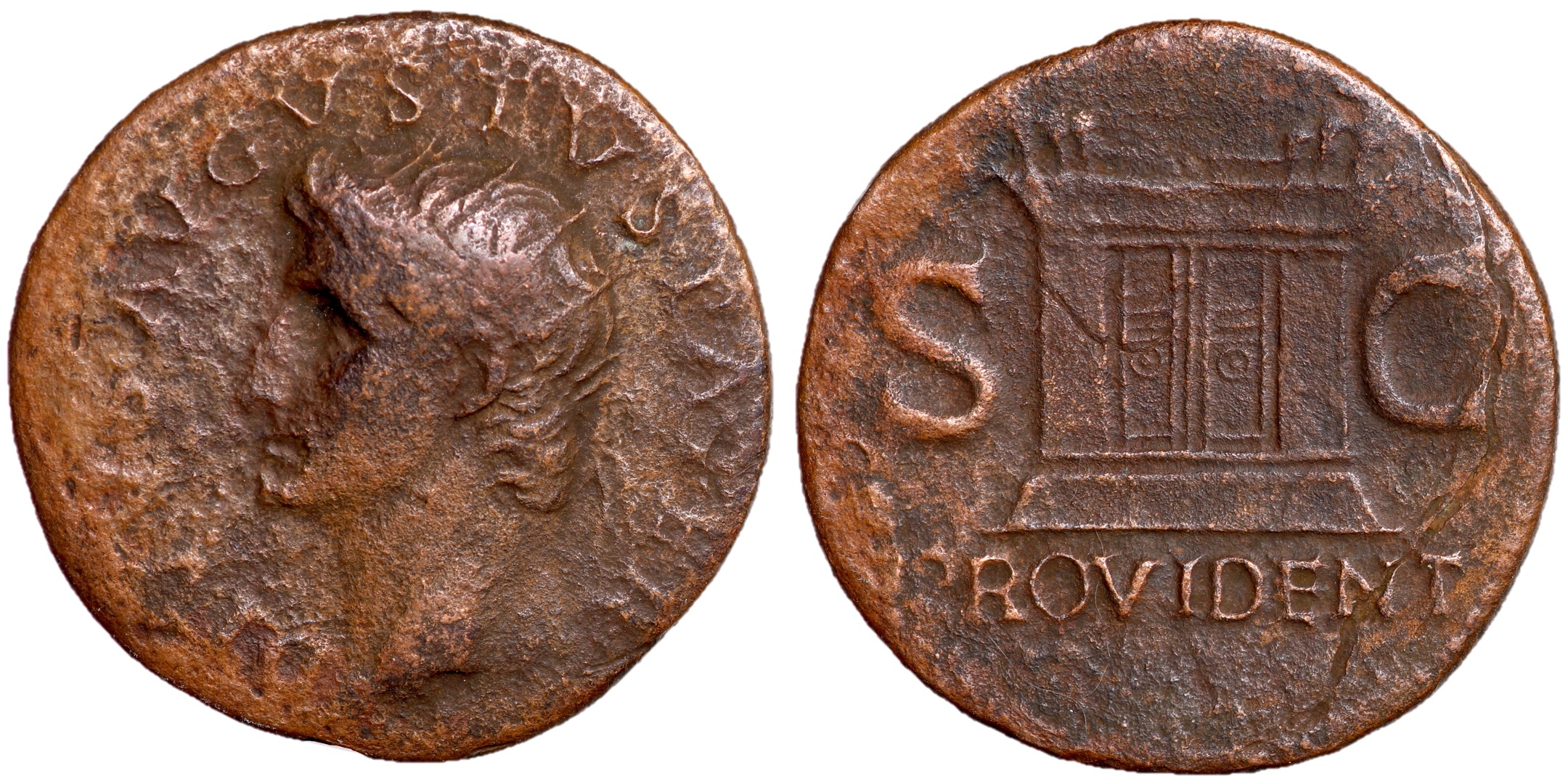 Divus Augustus, 22 - 30 AD, AE As | Roman Imperial Coins