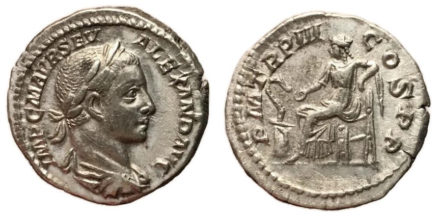 Severus Alexander, 222 - 235 AD, Silver Denarius, Salus | Roman ...