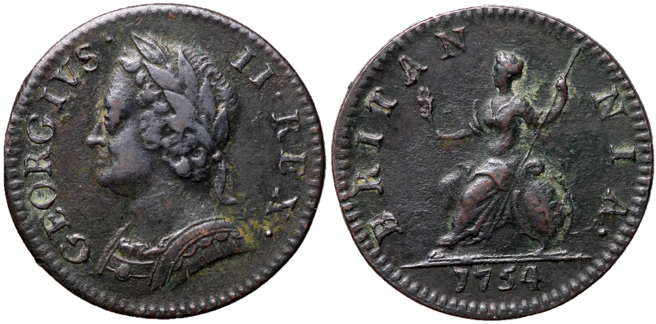 George II, 1754 Farthing | European Coins