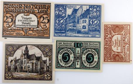 German Notgeld, 5 Notes, Quedlinburg, 5 Notes | Miscellaneous