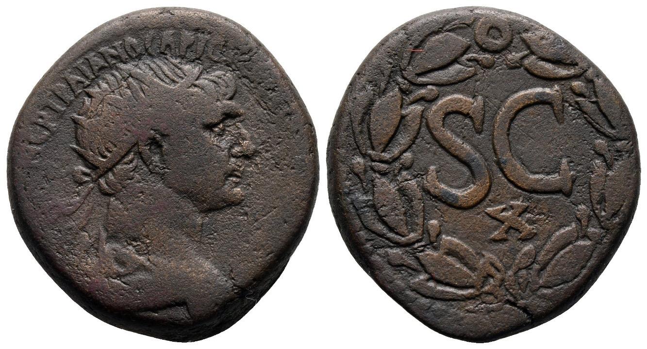 Trajan, 98 - 117 AD, AE Dupondius of Antioch, Heavy Example | Roman ...