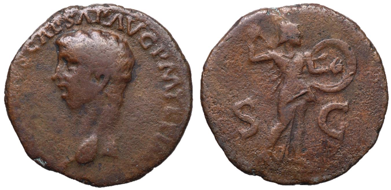 Claudius I, 41 - 54 AD, AE As with Minerva | Roman Imperial Coins
