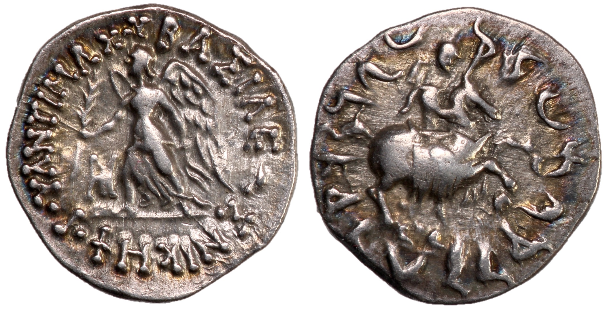 Bactria, Antimachos II, 160 - 155 BC, Silver Drachm | Ancient Eastern Coins