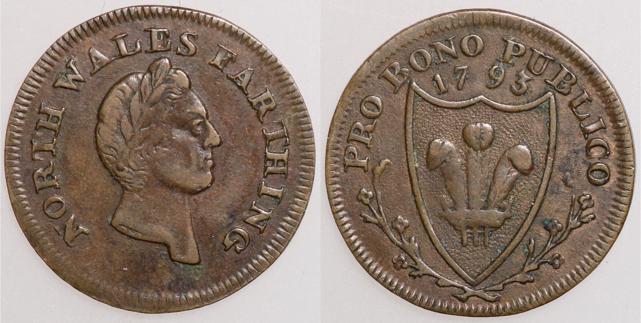 Great Britain, North Wales, 1793 Farthing Token | European Coins
